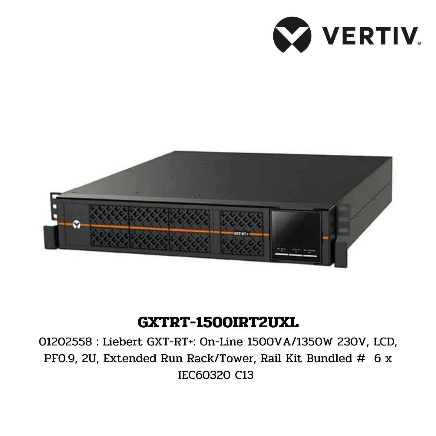 เครื่องสำรองไฟ Vertiv GXT Series GXTRT-1500IRT2UXL - Plantdigi